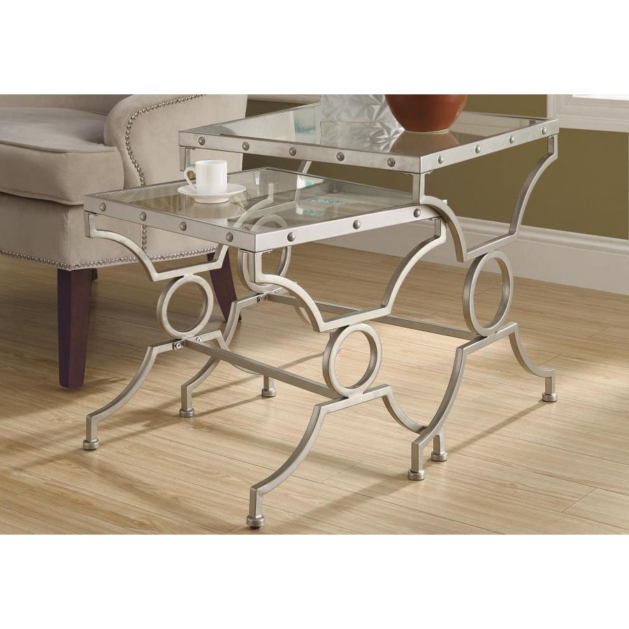 Monarch Specialties 2-Piece Tempered Glass Accent Table Set in the ...