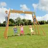 Creative Playthings Top Ladder Swing Set Residential Wood Playset at ...