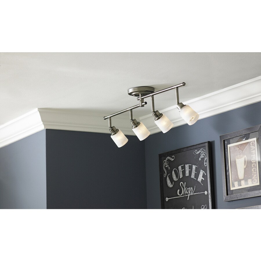 allen + roth 4-Light 28-in Brushed Pewter Track Bar Fixed Track Light ...