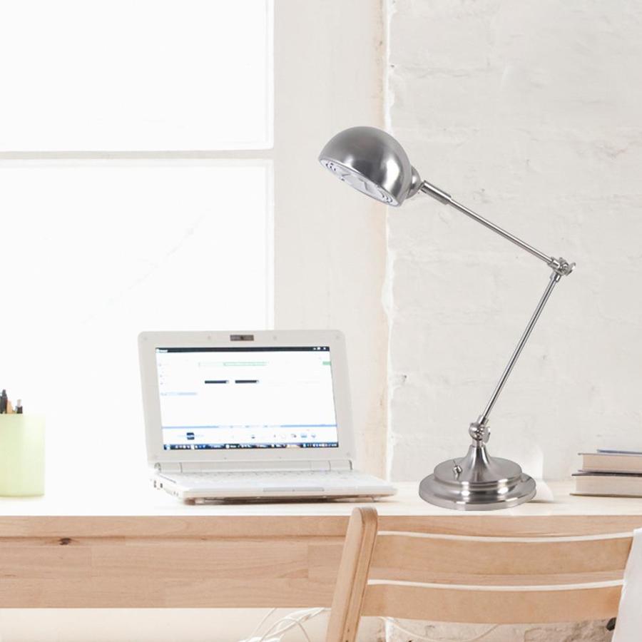 Tensor 20-in Adjustable Brushed Nickel LED Swing-arm Desk Lamp with ...