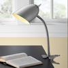 Tensor 19-in Adjustable Brushed Steel Clip Desk Lamp with Metal Shade ...