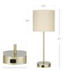 Allen + roth 22-in Painted Gold Touch Stick Table Lamp with Fabric ...