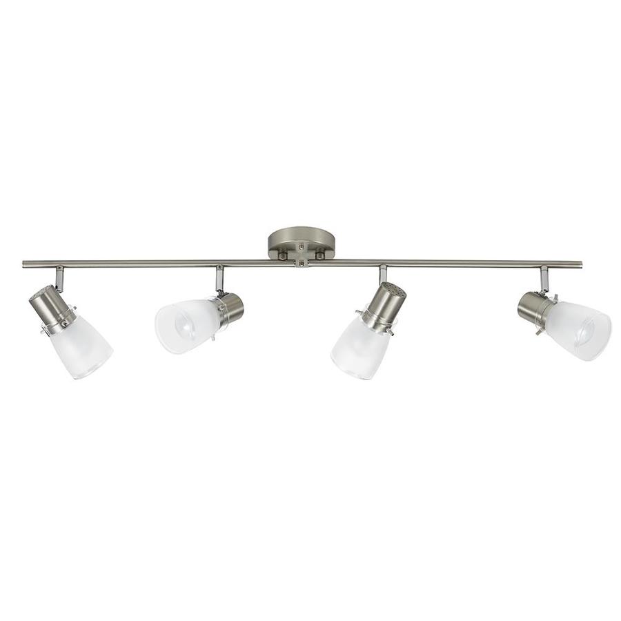 Allen + roth allen + roth 4-Light 35.6-in Brushed steel Dimmable ...