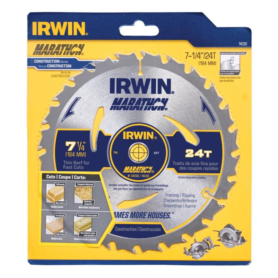 IRWIN Marathon 7-1/4-in 24-Tooth Segmented Carbide Circular Saw Blade ...
