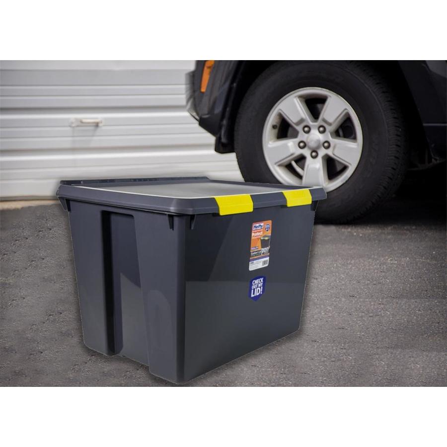 Hefty Protect 17.5-Gallon (70-Quart) Carbon Tote with Latching Lid in ...