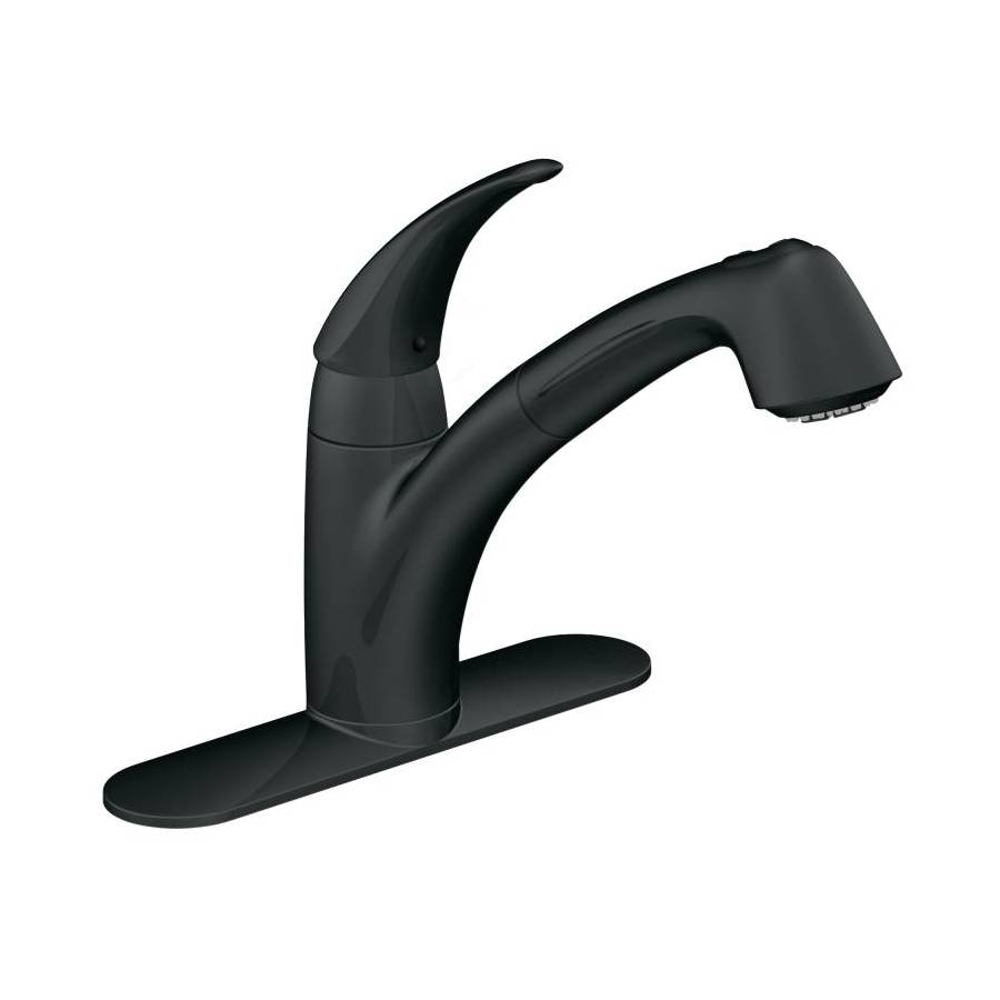 Moen Extensa Matte Black 1-Handle Pull-Out Kitchen Faucet at Lowes.com