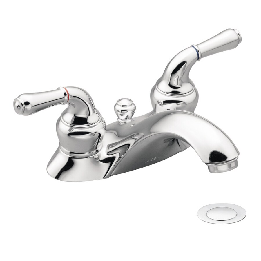 Moen Monticello Chrome 2-Handle WaterSense Bathroom Faucet (Drain ...