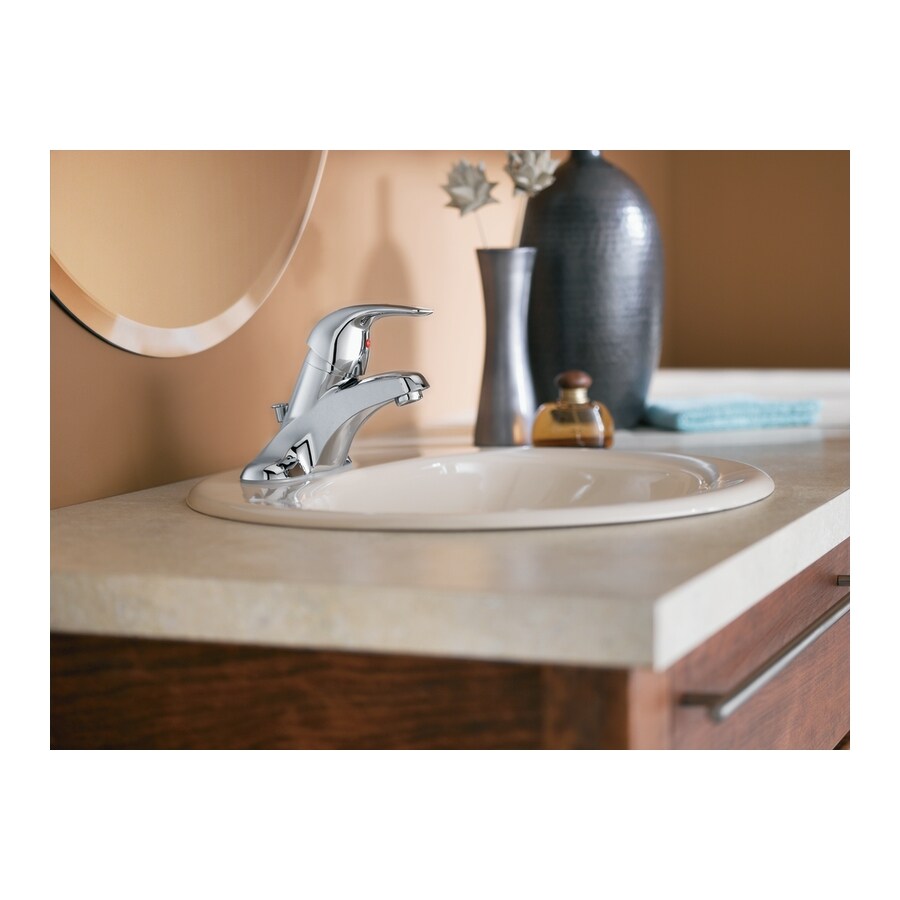 Moen Adler Chrome 1-Handle 4-in Centerset WaterSense Bathroom Faucet ...