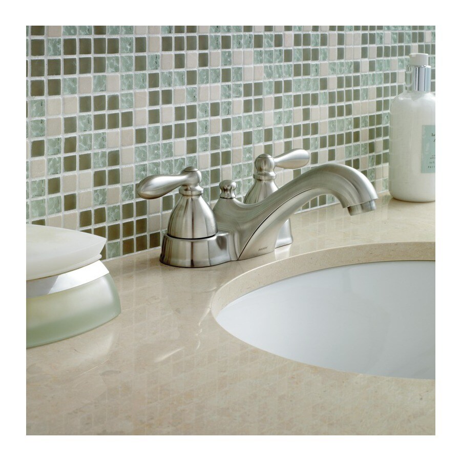 Moen Caldwell Spot Resist Brushed Nickel 2-handle 4-in centerset ...