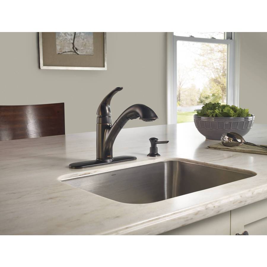 Moen Caprillo Mediterranean Bronze Single Handle Pull-out Kitchen ...