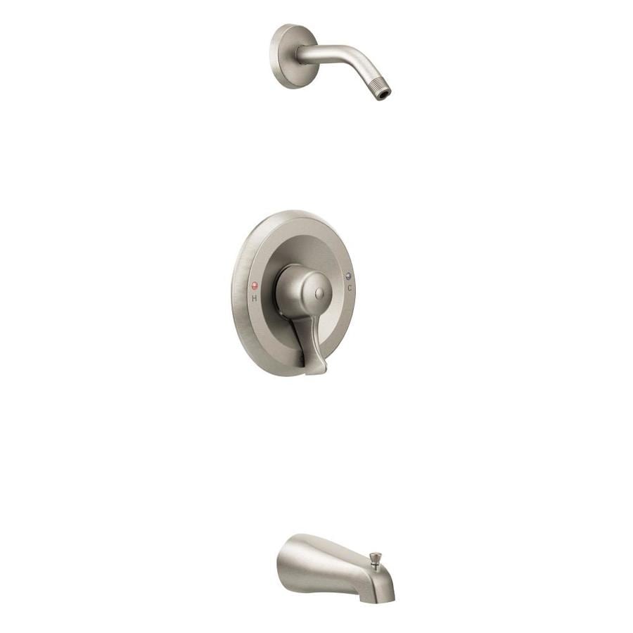 Moen Commercial Classic Brushed Nickel 1-Handle Bathtub and Shower ...