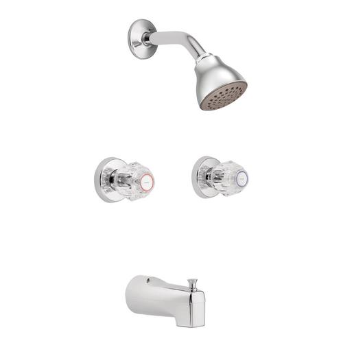 Moen Chateau 2-Handle 1-Spray Tub and Shower Faucet with Valve in ...