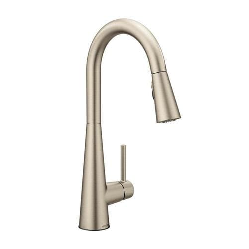 Moen Sleek Spot Resist Stainless Steel 1-Handle Deck-Mount Pull-Down ...