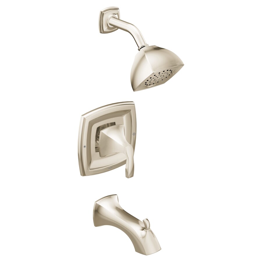 Moen Voss Polished Nickel 1-Handle Bathtub and Shower Faucet at Lowes.com