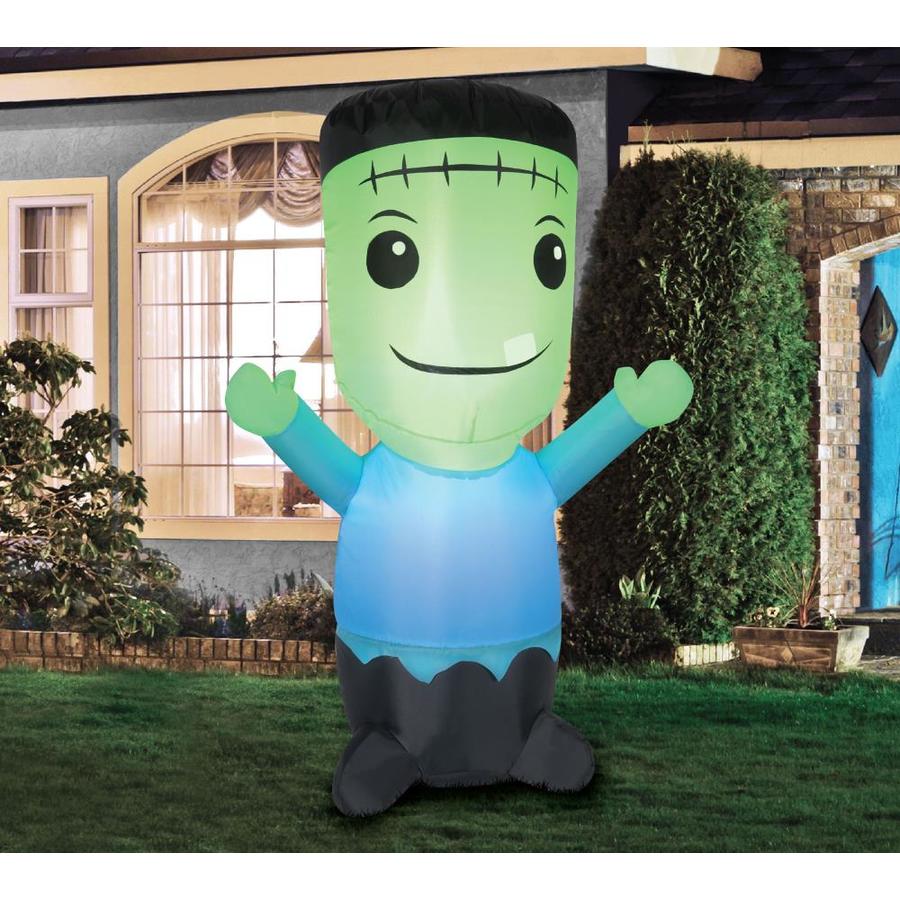 Airflowz 5-ft x 3-ft Lighted Frankenstein Halloween Inflatable at Lowes.com