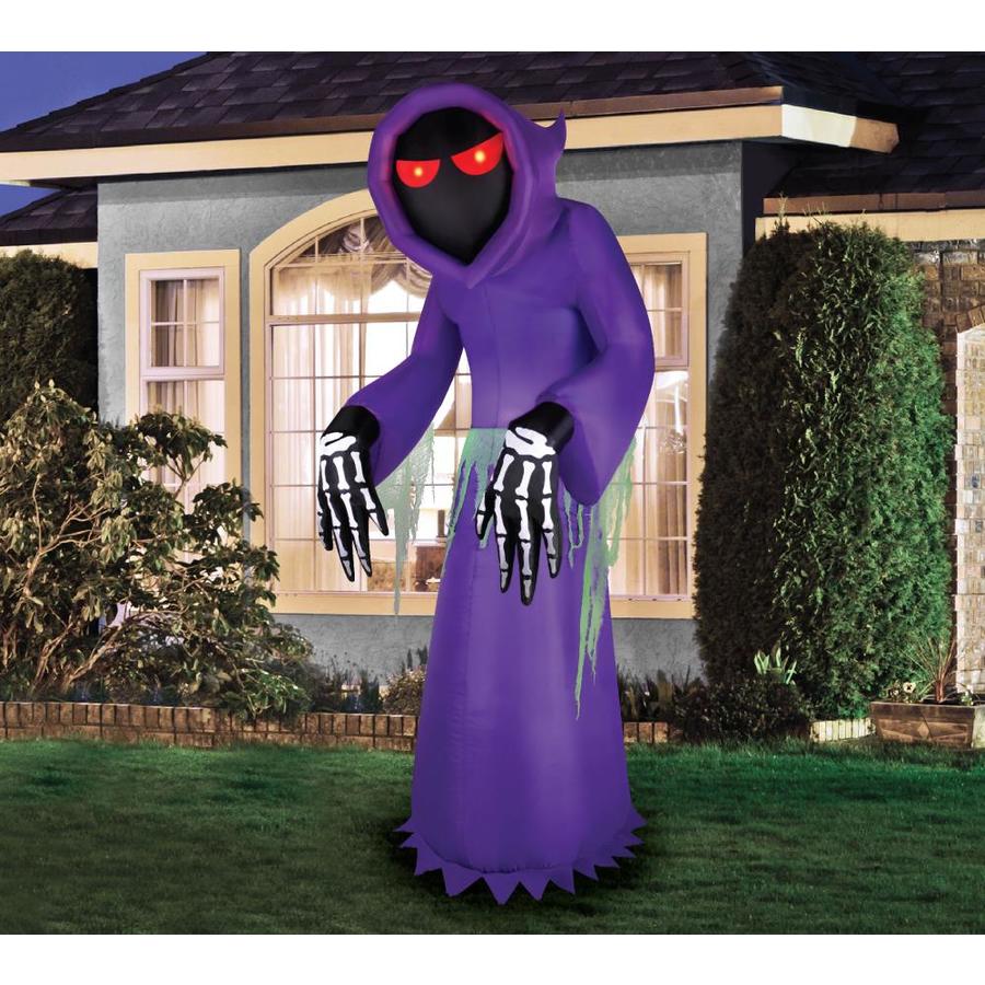 Airflowz 7-ft x 2.25-ft Lighted Reaper Halloween Inflatable in the ...
