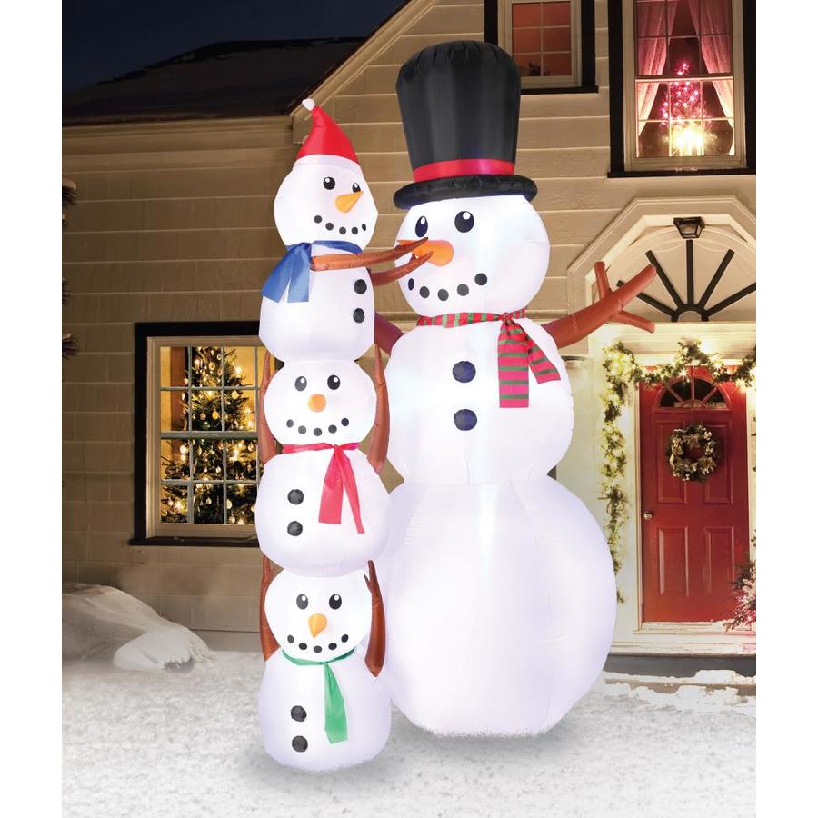 Airflowz 10 ft Inflatable Snowmen Scene in the Christmas Inflatables ...