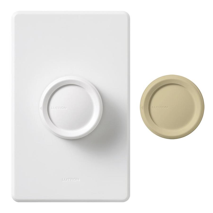 Lutron Rotary Single-Pole White/Ivory Rotary Light Dimmer in the Light ...