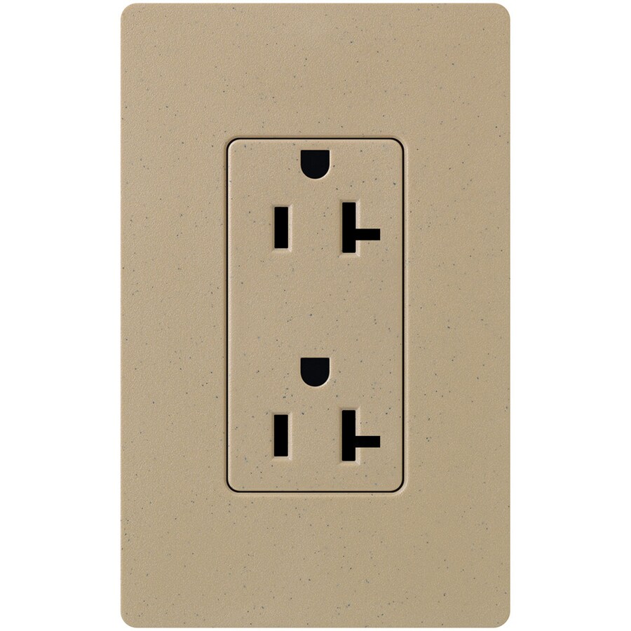 Lutron Claro Mocha Stone 20-Amp Decorator Residential Outlet in the ...