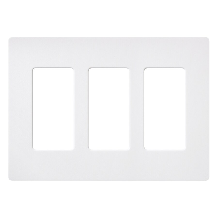 Lutron Claro 3-Gang Snow Triple Decorator Screwless Standard Wall Plate ...