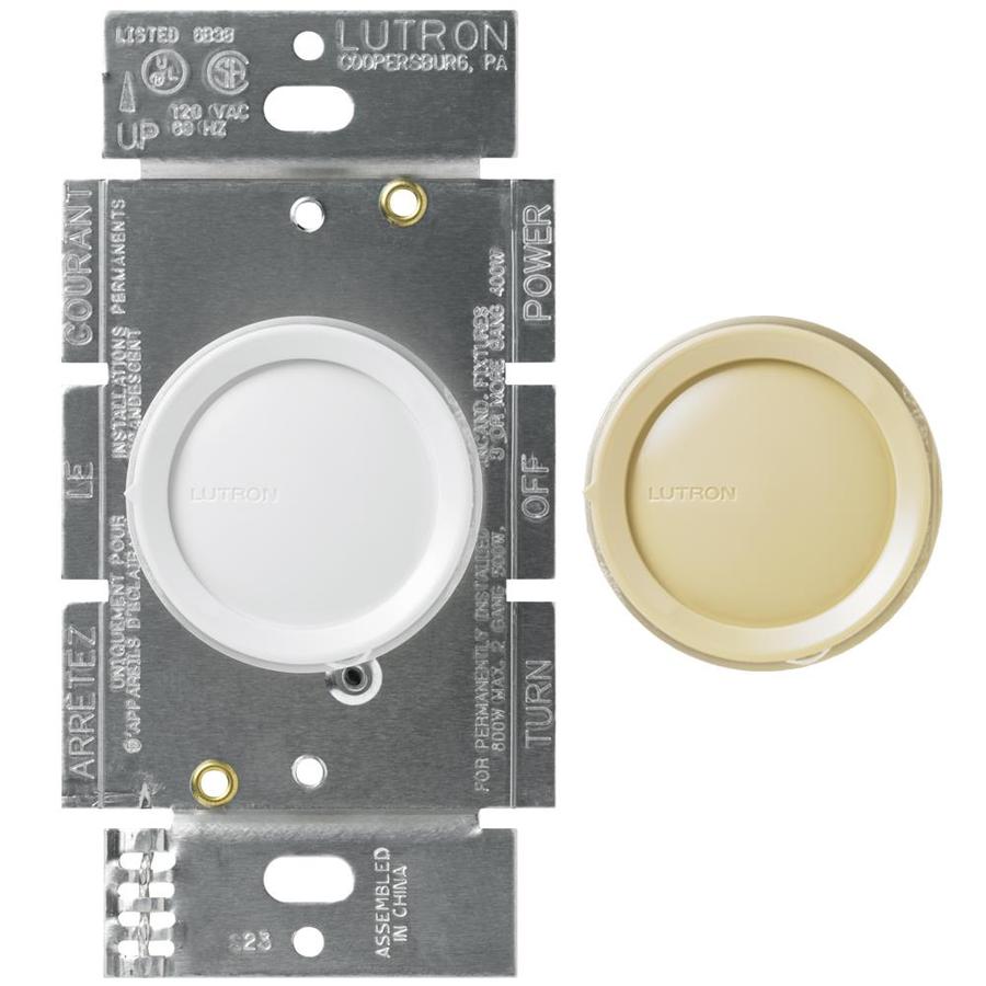 Lutron Rotary 600-watt 3-way White Dimmer at Lowes.com