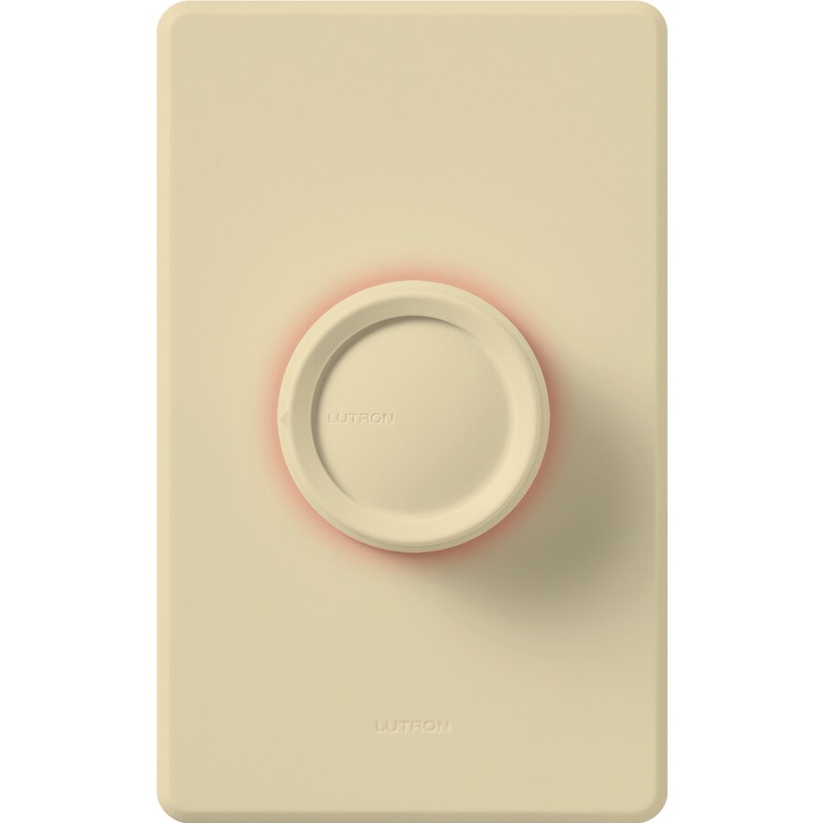Lutron Rotary 600-Watt Single Pole 3-Way Ivory Indoor Dimmer in the ...