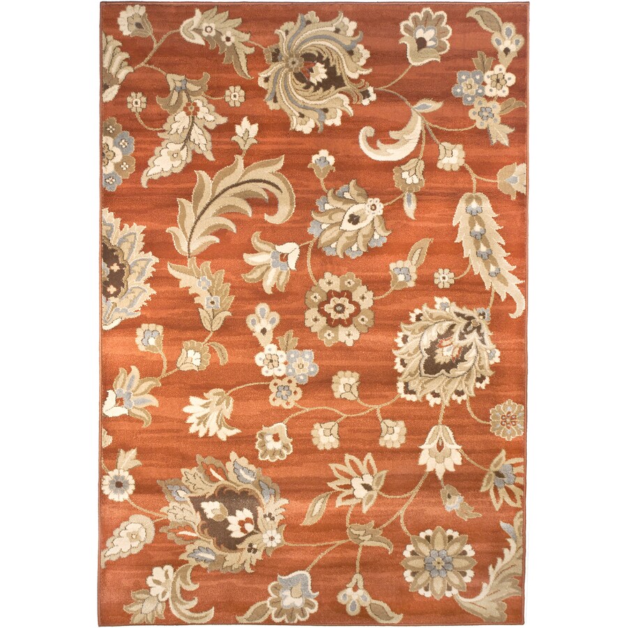 allen + roth Rowley 8 X 10 (ft) Brick Floral Area Rug at Lowes.com