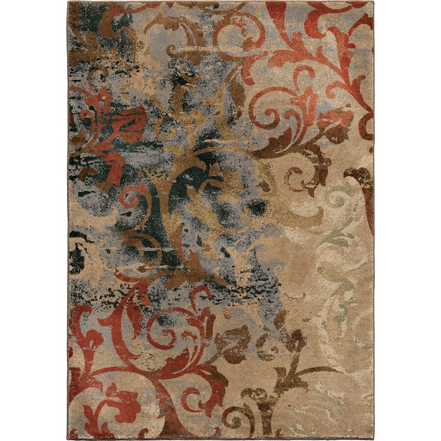 Orian Rugs Scroll Mayhem 8 x 11 Brown Damask Area Rug at Lowes.com