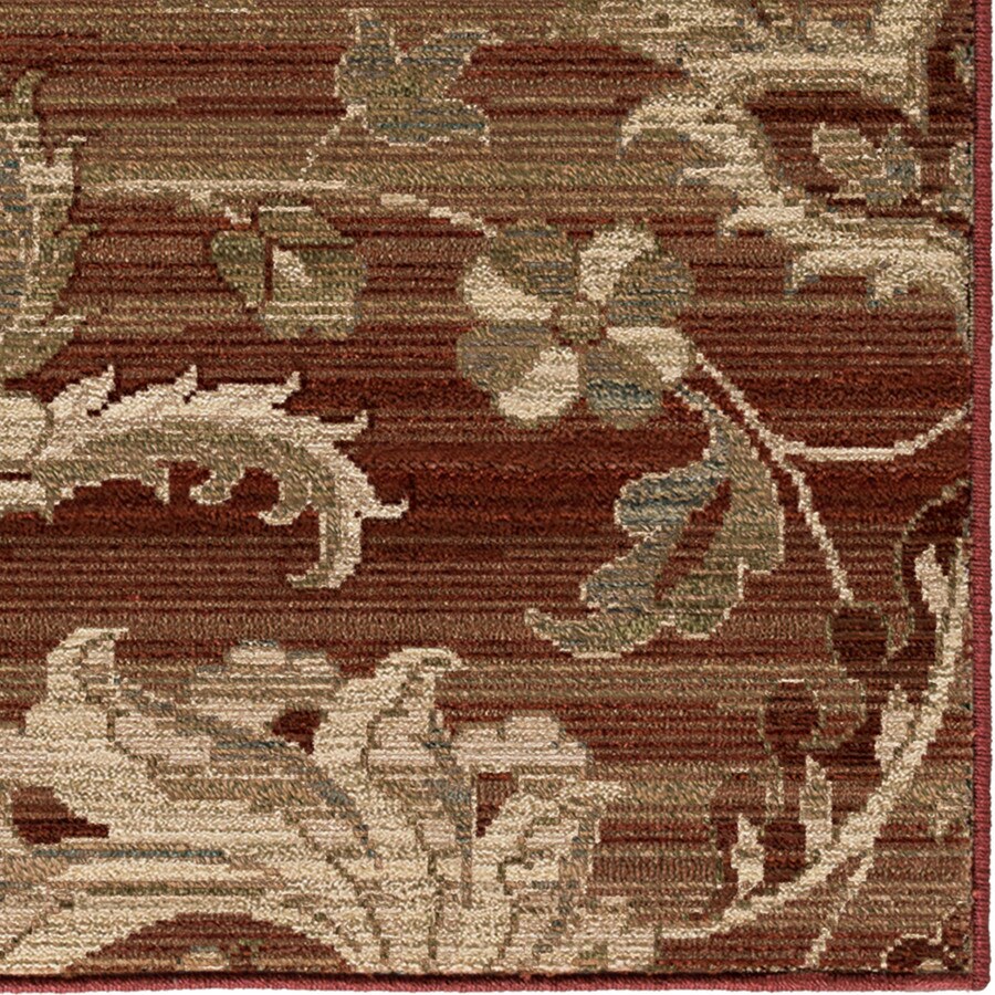 Orian Rugs Stoke 8 x 11 Red Floral/Botanical Coastal Area Rug in the ...