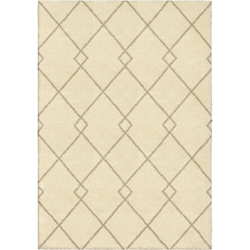 Orian Rugs Crossed Ties 5 x 8 Ivory Indoor Trellis Farmhouse/Cottage ...
