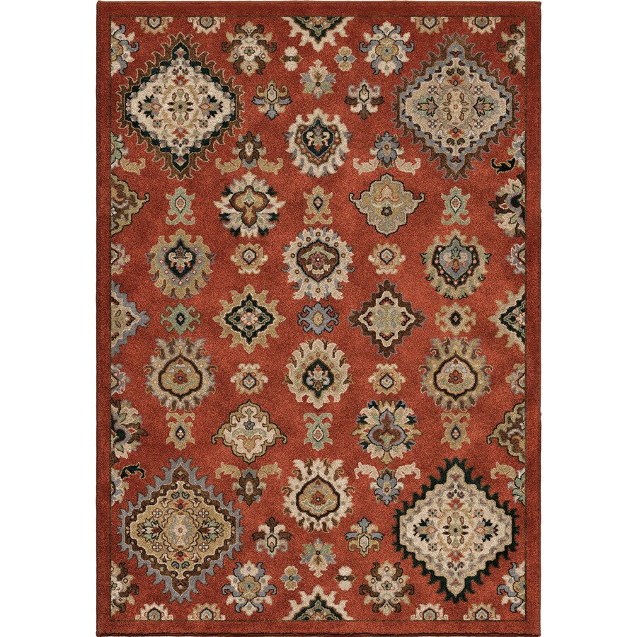 Orian Rugs Tangier 5 x 8 Burnt Red Damask Area Rug at Lowes.com