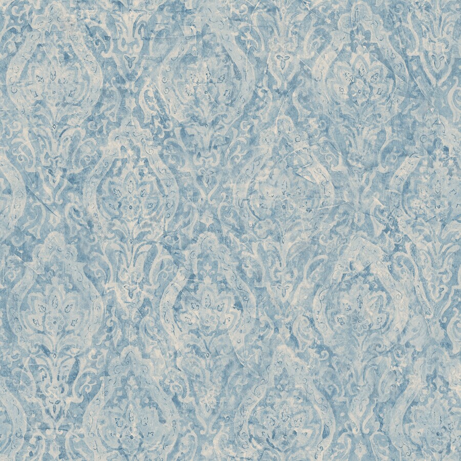 allen + roth Blue Strippable Non-Woven Paper Prepasted Wallpaper in the ...