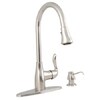 AquaSource Stainless steel 1-handle Pull-down Deck Mount Kitchen Faucet ...