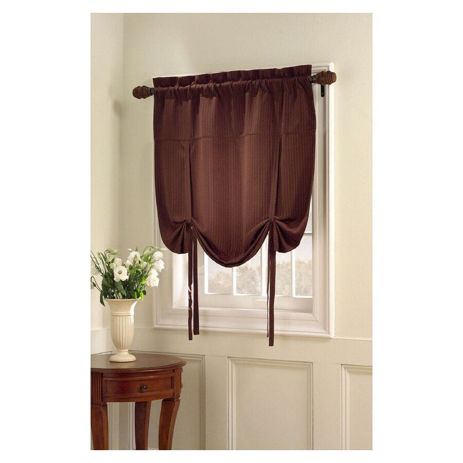Style Selections 45-in L Chocolate Oxford Shade Valance at Lowes.com