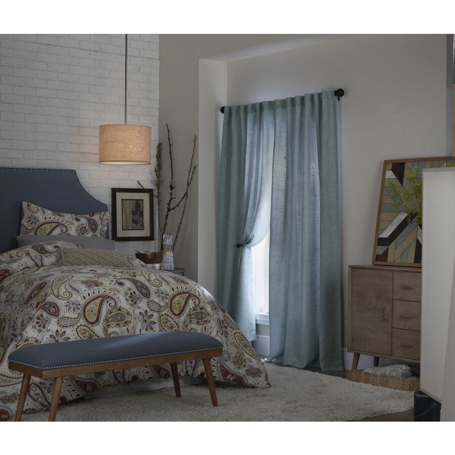 allen + roth GLENNSTON 84-in Slate Blue Polyester Room Darkening ...