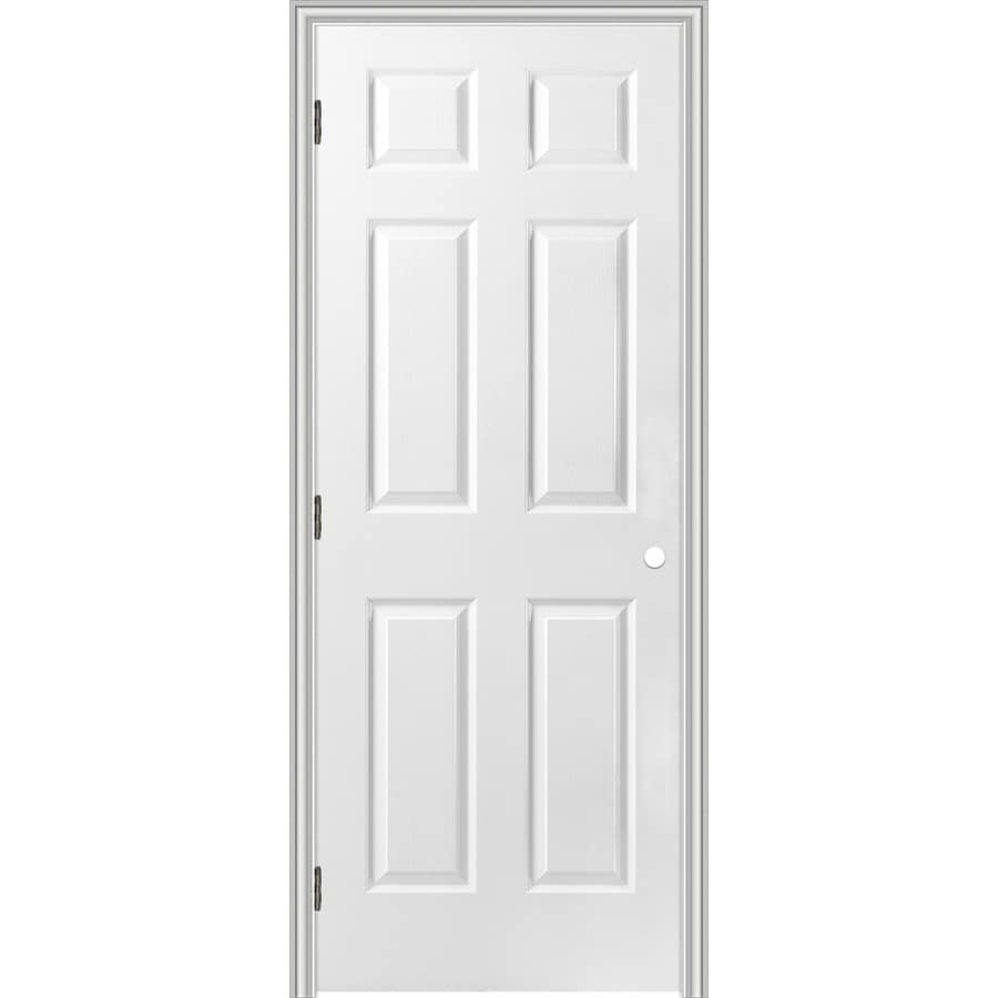 RELIABILT 28-in x 80-in Primed Hollow core 6-panel No glass Textured ...