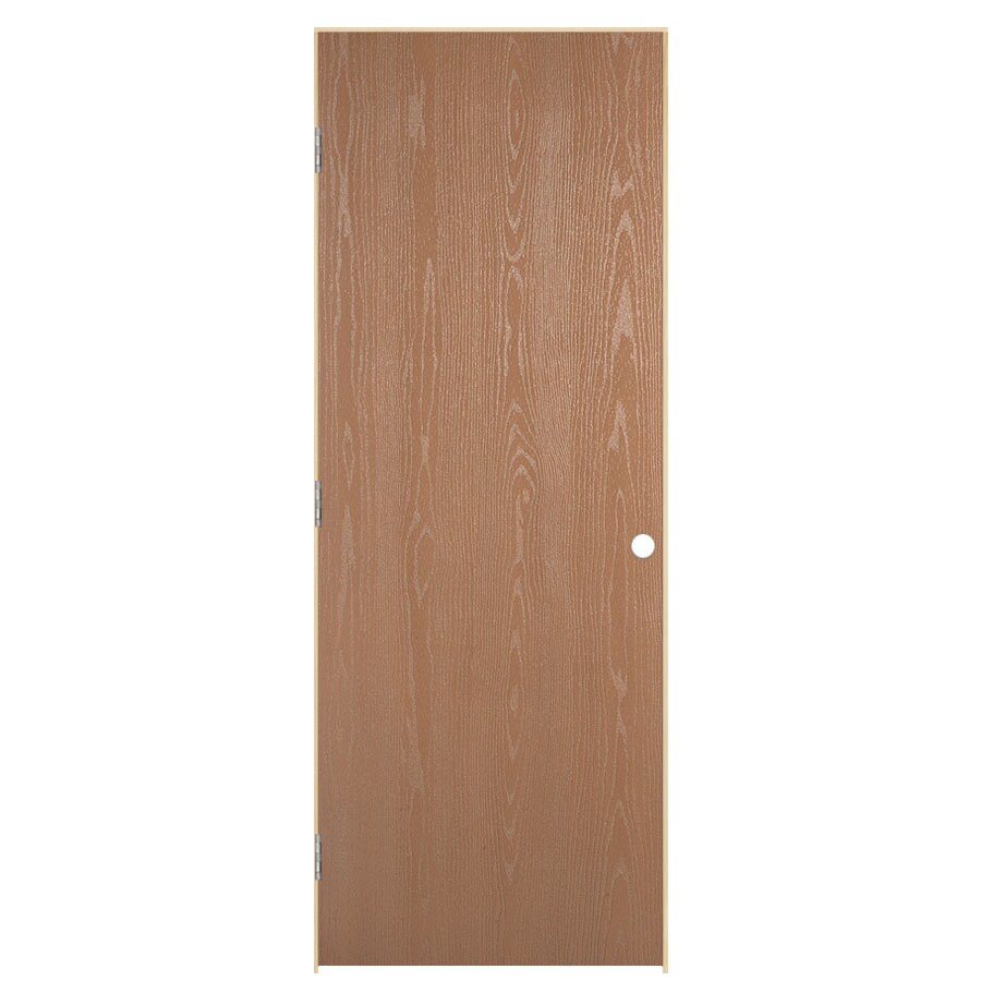 RELIABILT 24-in x 80-in Brown/ Hollow Core Flush Left Hand Unfinished ...