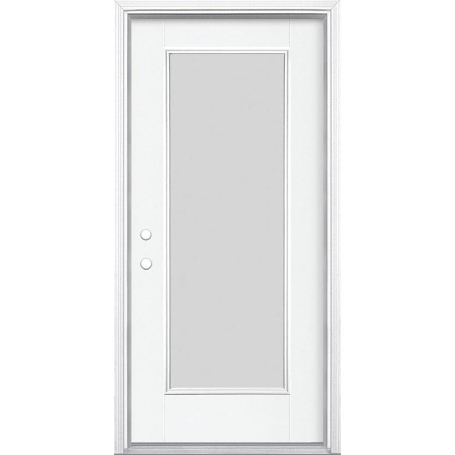 Masonite Blanca Full Lite Privacy Glass Right-Hand Inswing Modern White ...