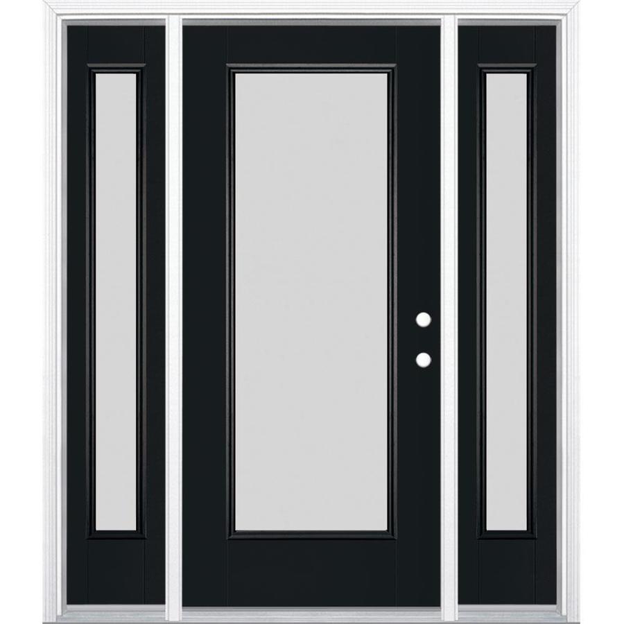 Masonite Blanca Full Lite Privacy Glass Left-Hand Inswing Peppercorn ...
