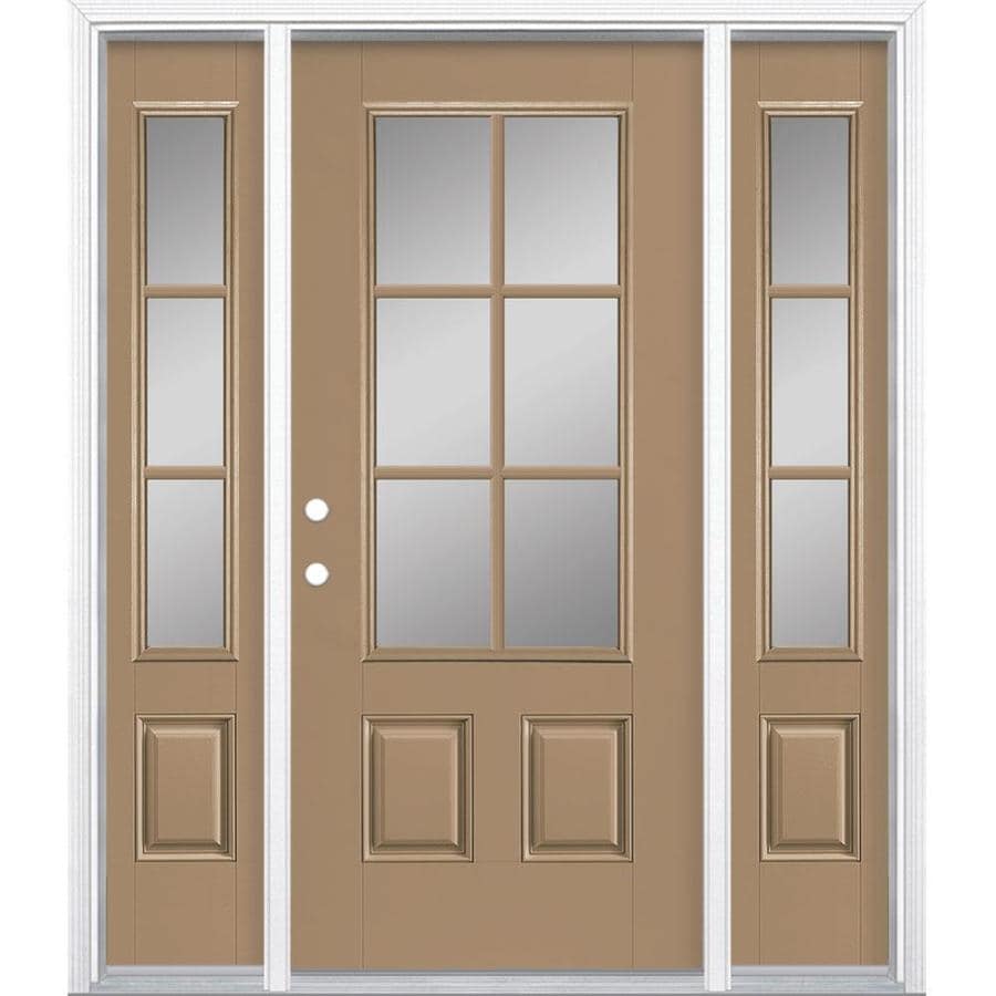 Masonite 3/4 Lite Simulated Divided Light Right-Hand Inswing Warm Wheat ...