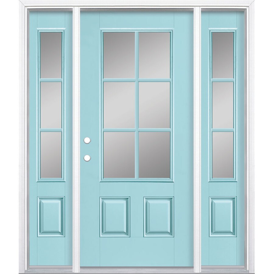 Masonite 3/4 Lite Simulated Divided Light Right-Hand Inswing Caribbean ...