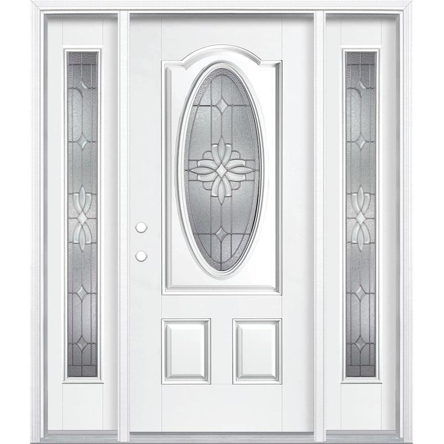 Masonite Laurel Oval Lite Decorative Glass Right-Hand Inswing Arctic ...