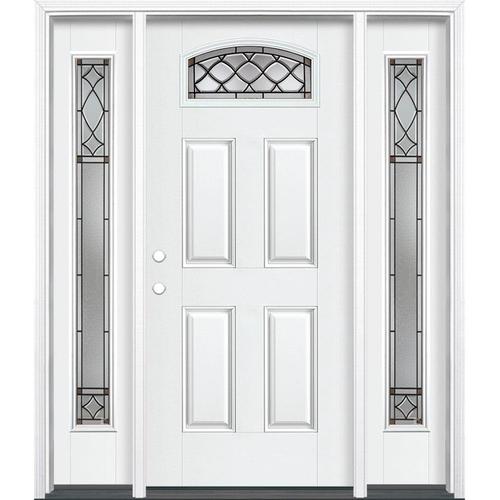 Masonite Sheldon 64-in x 80-in Fiberglass 1/4 Lite Right-Hand Inswing ...