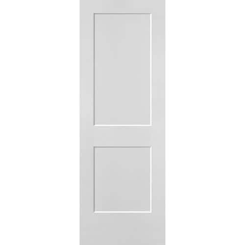 Masonite Logan 28-in x 80-in Primed White 2-Panel Square Solid Core ...