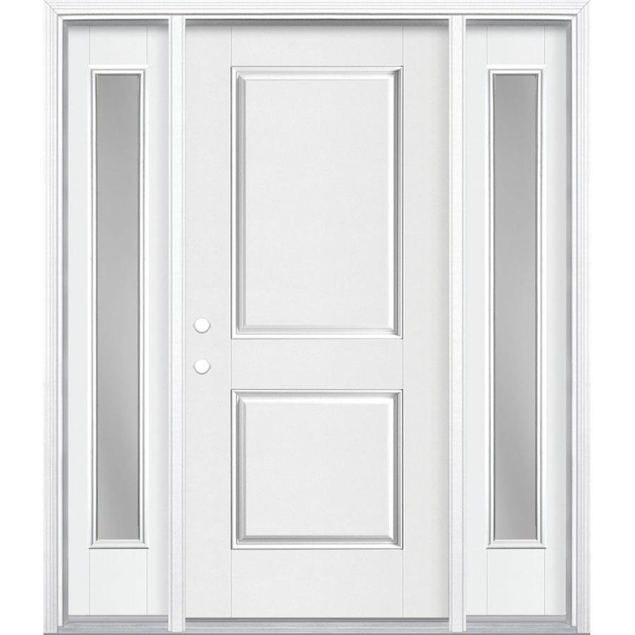 Masonite Clear Glass Right-Hand Inswing Arctic White Painted Fiberglass ...