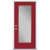 Masonite Full Lite Clear Glass Right-Hand Inswing Roma Red Painted ...