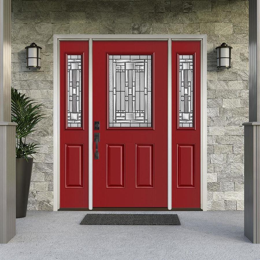 Masonite Painted Roma Red Insulating Core Naples Half Lite Right Hand ...