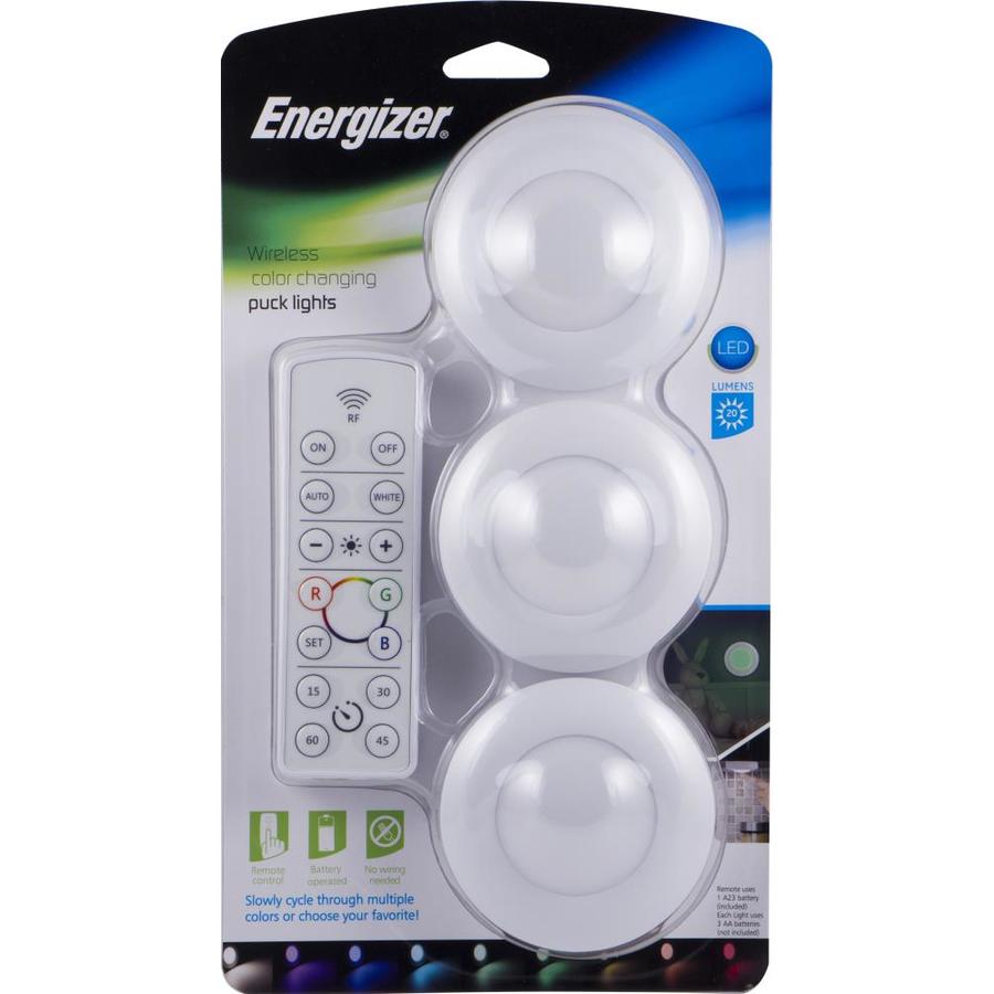 Energizer Remote Controlled Color-Changing 3-Pack 3-in Battery Puck ...