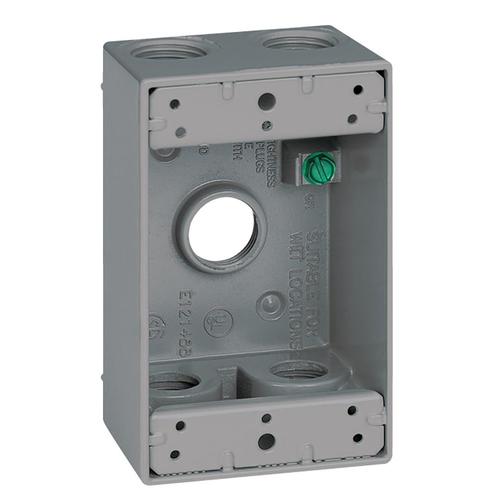 Sigma Electric 1-Gang Weatherproof Box 1-Gang Gray Metal Weatherproof ...