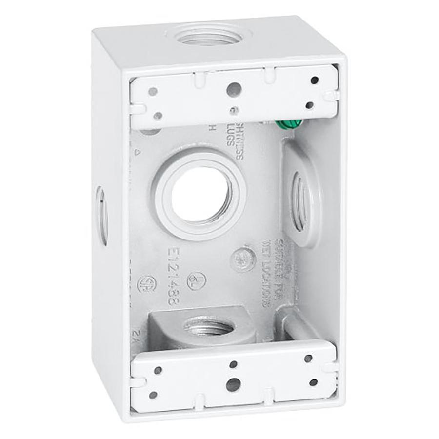 Sigma Electric 1-Gang Weatherproof Box 1-Gang White Metal Weatherproof ...